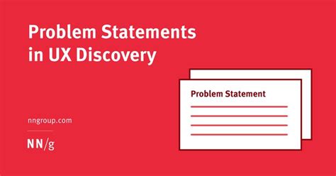 A Red Background With The Words Problem Statements In Ux Discovery