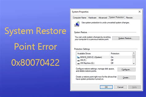 system restore point error 0x80070422 here are fixes