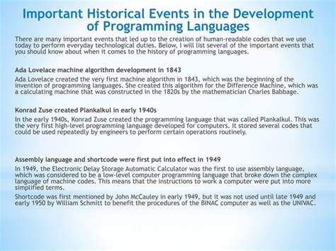 History Of Computer Programming Languages Pptx