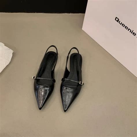 여성용 포인티드 토 샌들 얕은 슬립온 메리 제인 슈즈 플랫 힐 우아한 드레스 슬링백 슈즈 여름 패션 위시버킷