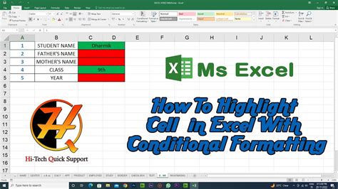 How To Highlight Cell In Excel With Conditional Formatting Youtube