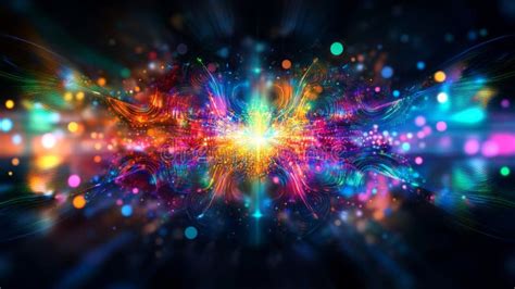 Colorful Abstract Light Patterns Display In Vibrant Digital Art Showcase Stock Image Image Of