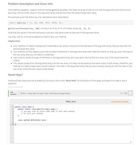 Solved Problem Description And Given Info Write Define A Public