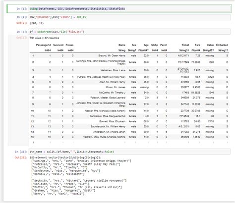 split column in dataframe new to julia julia programming language