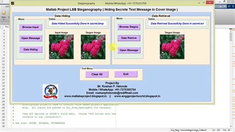 Lsb Image Steganography Using Matlab Hiding Secrete Text Message In Cover Image Youtube