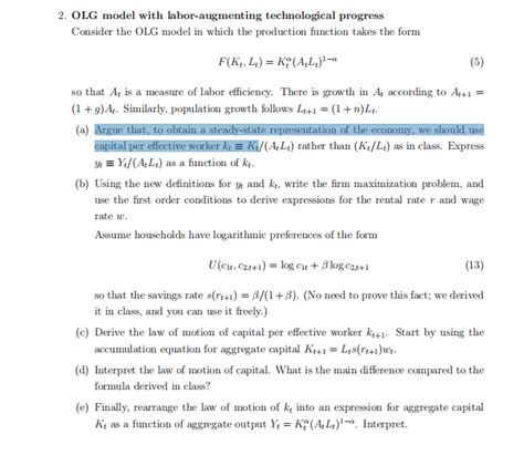 2 Olg Model With Labor Augmenting Technological