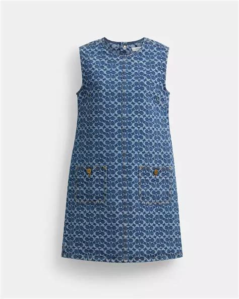 Coach® Signature Denim Mini Dress In Organic Cotton
