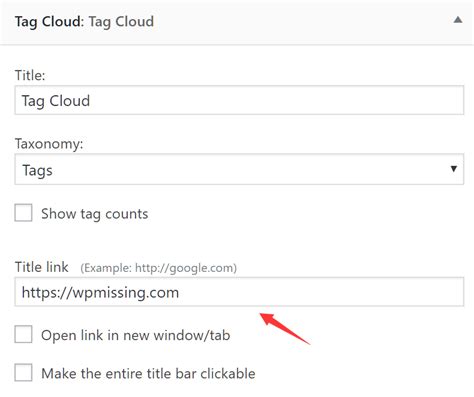 Add Link To Widget Title Using Link Widget Title Plugin WP Missing
