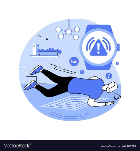 Smartwatch Fall Detection Isolated Cartoon Vector Image