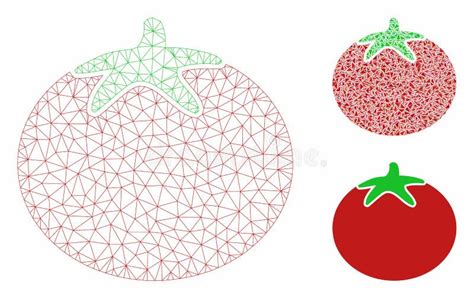 Tomato Vector Mesh 2d Model And Triangle Mosaic Icon Stock Vector Illustration Of Fresh Food