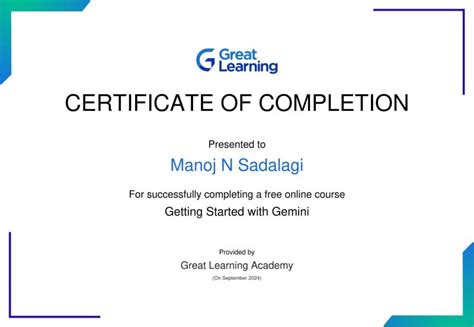 Completed Gemini Course With Great Learning Manoj Sadalagi Posted On The Topic Linkedin