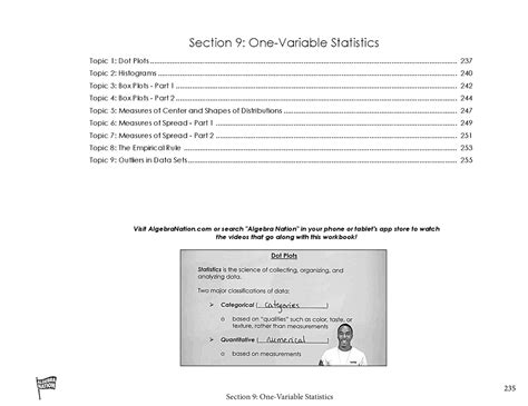 Section 9 One Variable Statistics Lecture Notes Algebra Docsity
