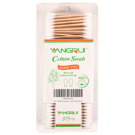 Cotton Swabs 375 Count Wood Stick 16 Pack