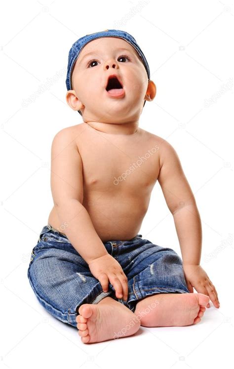 Bebé niño desnudo en jeans fotografía de stock sedneva Depositphotos