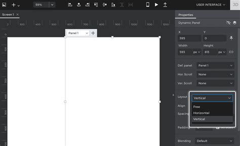 show different content on a screen with dynamic panels