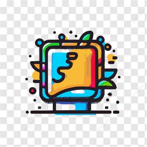 흰색 바탕에 화려한 컴퓨터 아이콘 벡터 흰색 배경에 광고의 단순한 다채로운 아이콘 그림자 없음 작은 프레임 중앙 Png 일러스트 및 벡터 에 대한 무료 다운로드