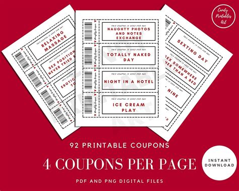 Sex Coupons Printable Naughty Voucher Book For Him Etsy
