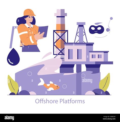 Oil And Gas Energy Concept An Engineer Monitoring Offshore Drilling Operations Ocean Platform