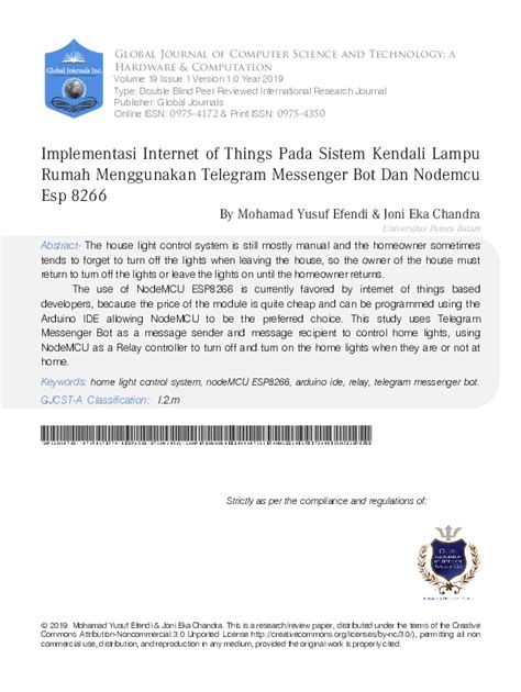 pdf implementasi internet of things pada sistem kendali lampu rumah