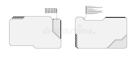 Hud Digital Futuristic User Interface Square Vertical Frame Set Sci Fi