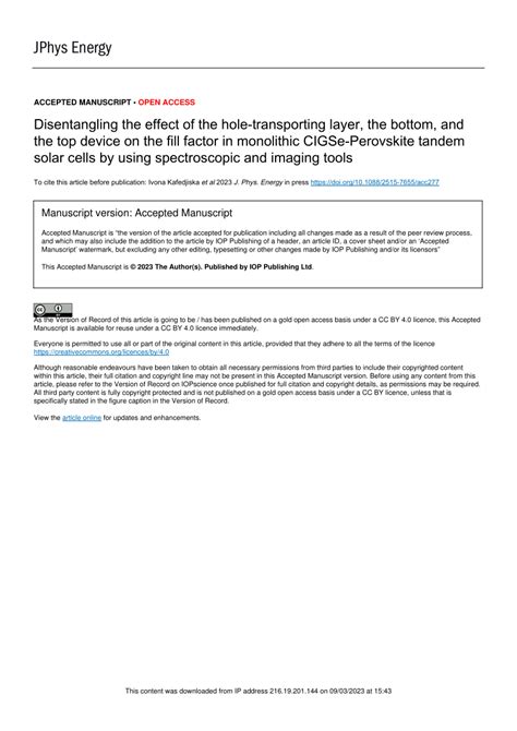 Pdf Disentangling The Effect Of The Hole Transporting Layer The Bottom And The Top Device On