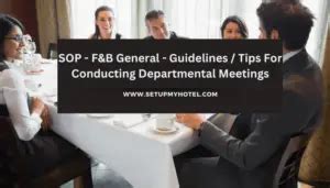 SOP F B General Guidelines Tips For Conducting Departmental