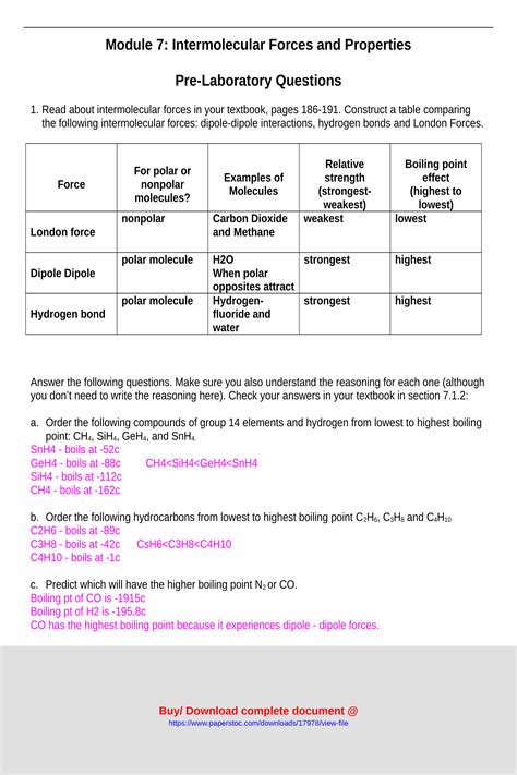 module 7 intermolecular forces and properties pre laboratory questions
