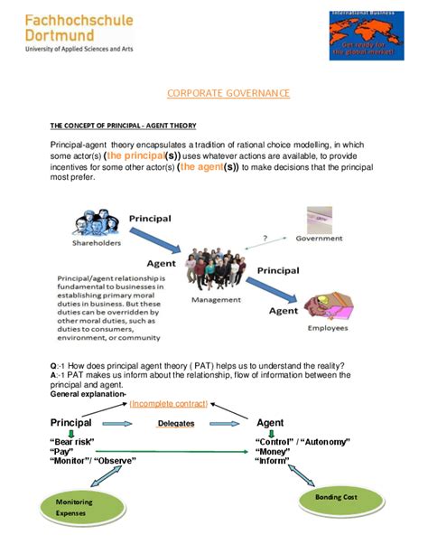 Pdf Corporate Governance The Concept Of Principal Agent Theory