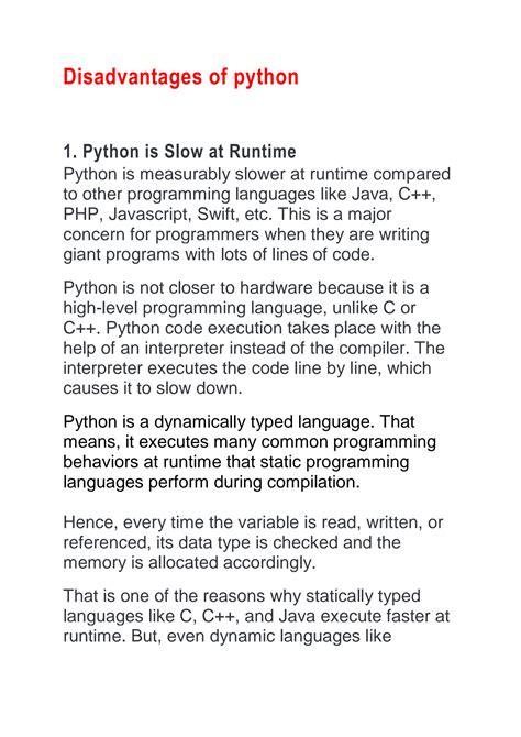 SOLUTION Disadvantages Of Python Studypool