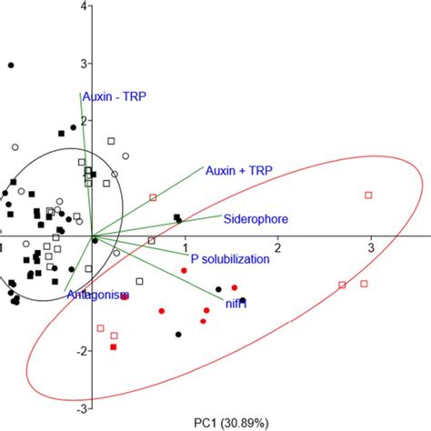 Biplot Of Principal Component Analysis Of The Plant Growth Promotion