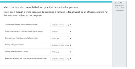 Solved Question Match The Intended Use With The Loop Type Chegg Com