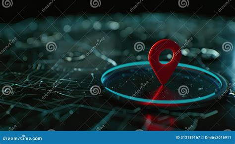 Red GPS Marker On The Map Stock Image Image Of Direction