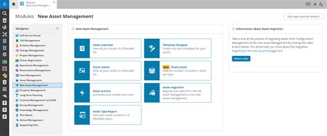 The Asset Management Module Page