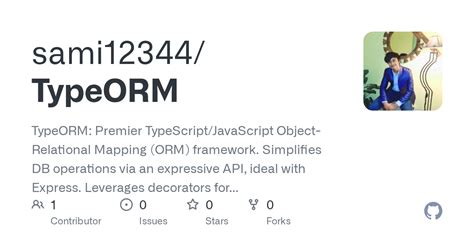 Github Sami12344typeorm Typeorm Premier Typescriptjavascript