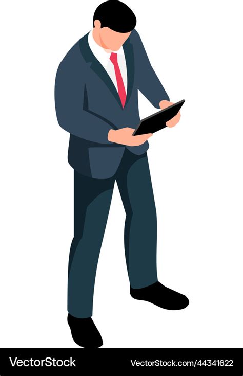 Isometric Man Pose Icon Royalty Free Vector Image