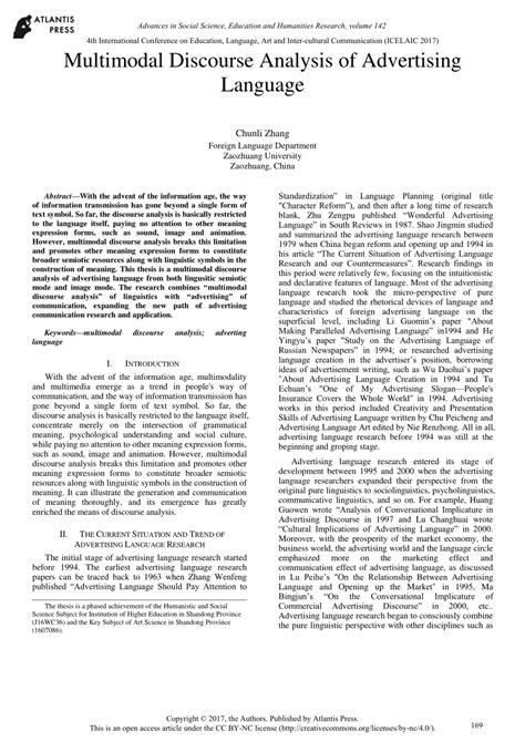 Pdf Multimodal Discourse Analysis Of Advertising Language