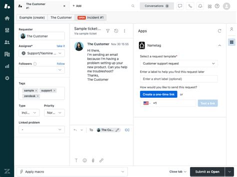 Nametag App Integration With Zendesk Support