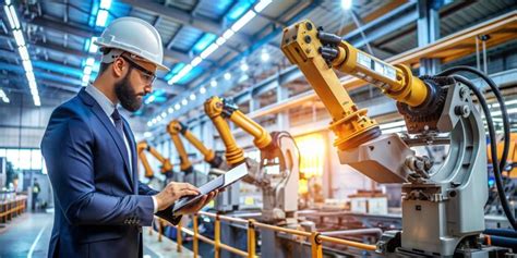 Engineer Overseeing And Controlling Automated Welding Robotic Arms In An Automotive