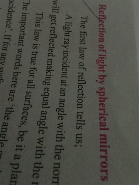 Reflection Of Light By Spherical Mirrors The First Law Of Reflection Tell