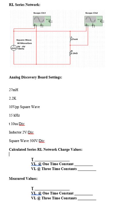 Solved RL Series Network Scope Ch1 Scope Ch2 27mH Square Chegg Com