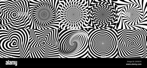 Hypnotic Spiral Pattern And Psychedelic Hypnosis Swirls Vector