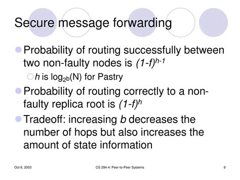 Ppt Secure Routing For Structured Peer To Peer Overlay Networks By
