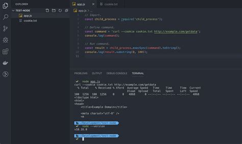 Why Calling Curl From Execsync In Nodejs Fails But Directly Run The Exact Same Command Works