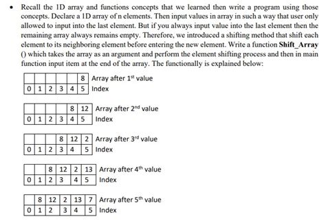 Answered Recall The 1d Array And Functions Bartleby