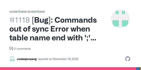 [bug] commands out of sync error when table name end with using