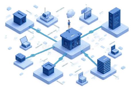 Encrypted Network Security Vpn Diagram And Data Flow Explained Stock