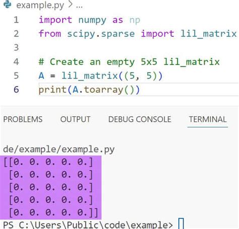 Scipys Lil Matrix