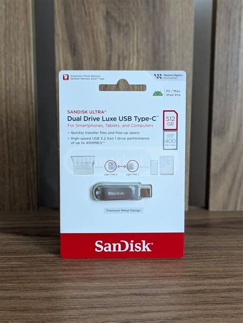 Sandisk 512gb Ultra Dual Drive Luxe Usb Type A C 400 Mb S მეორადი და ახალი ნივთების ყიდვა