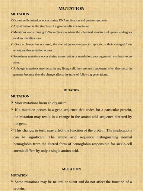 Mutation Lecture 3 1 Pdf Mutation Point Mutation