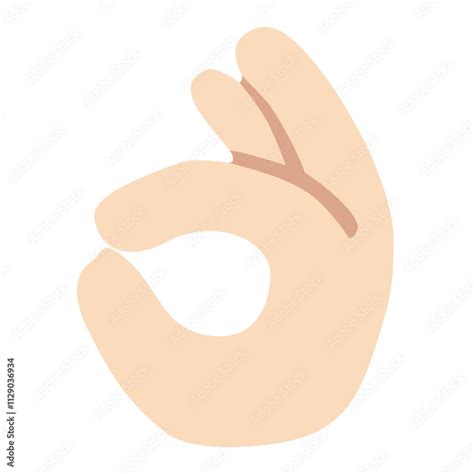 Ok Hand Gesture Emoji With Light Skin Tone Approval Sign Clipart